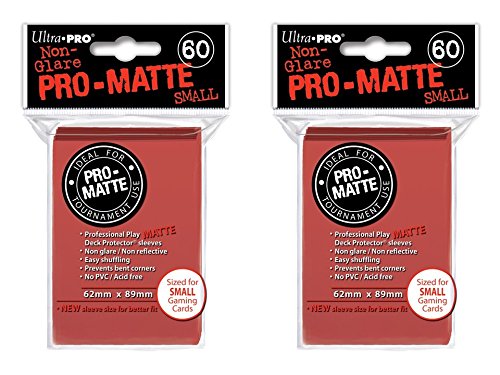 Ultra Pro Red Small Pro-Matte Deck Protectors Sleeves Colors Yugioh Vanguard [2 Pack of 60] 43204-18221