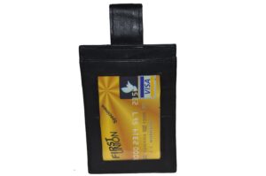 id holder with belt loop and credit card slots - genuine leather