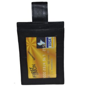 Id Holder with Belt Loop and Credit Card Slots - Genuine Leather