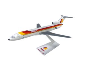 flight miniatures iberia 727-200 airplane miniature model plastic snap fit 1:200 part# abo-72720h-030