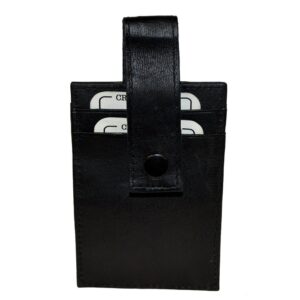 Id Holder with Belt Loop and Credit Card Slots - Genuine Leather