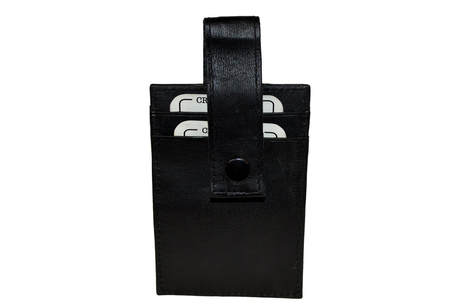 Id Holder with Belt Loop and Credit Card Slots - Genuine Leather