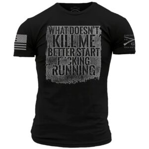 grunt style start running men's t-shirt (black, large)