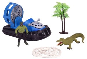 wild republic e-team x set swamp rescue playset, action figure, animal, vehicle, accessories, gifts for kids