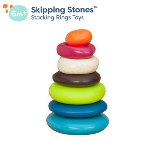 B. toys- B. baby – Stacking Rings – Baby textured Ring Stacker for Babies – Baby Toys 100% Non-Toxic – Early Development Toys