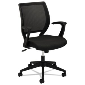 hon vl521va10 vl521 series mid-back work chair, mesh back, fabric seat, black