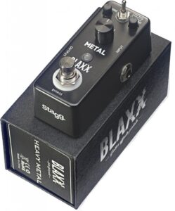 stagg bx-metal blaxx series three mode heavy metal distortion pedal for guitar