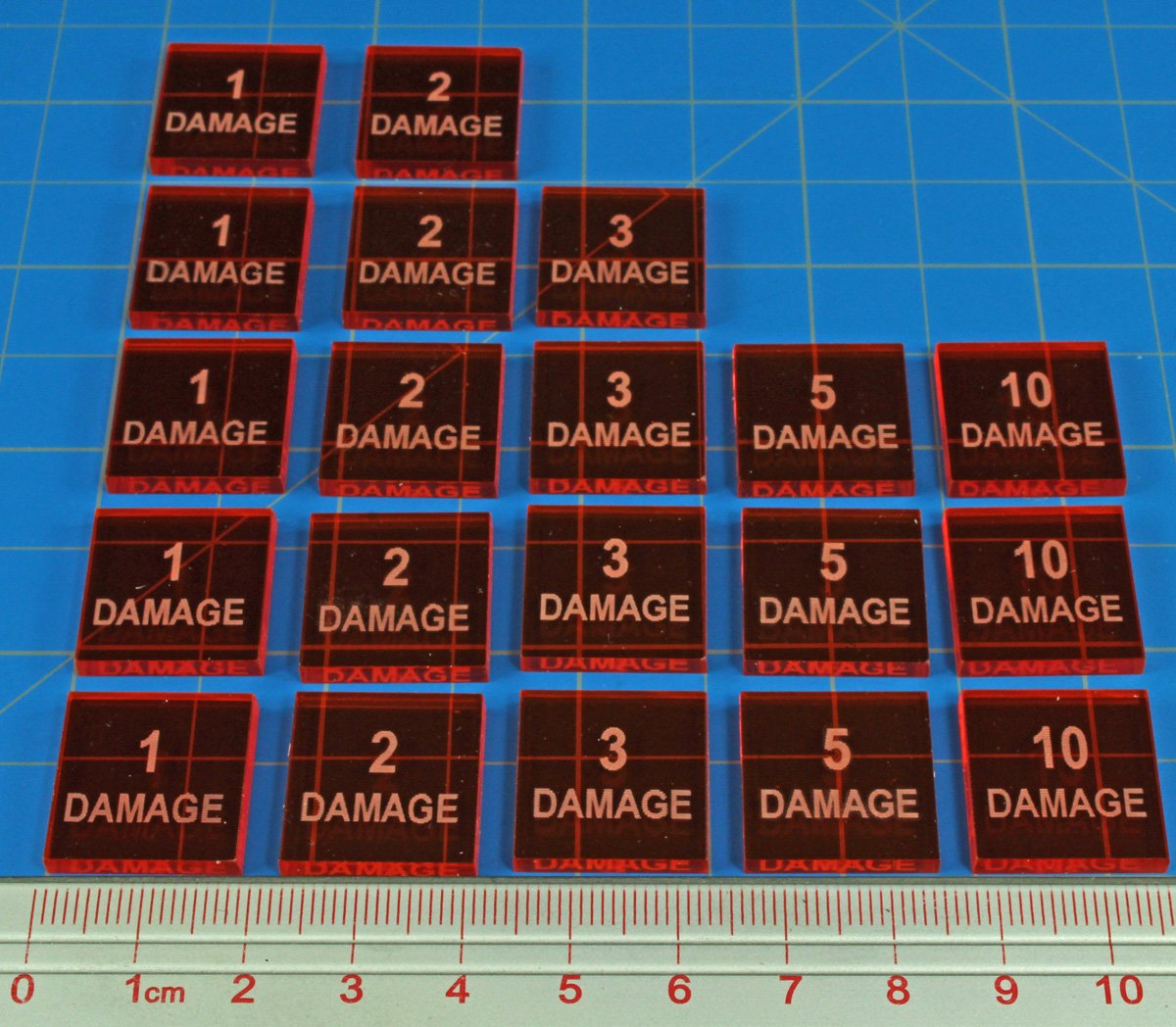 LITKO Numbered Damage Token Set, Fluorescent Amber (20)