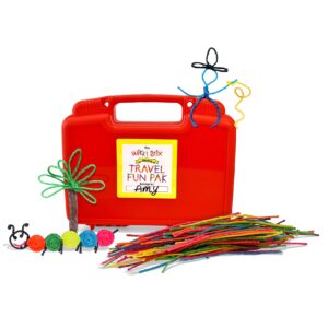 wikki stix traveler, kids travel essential, 144, red carrying case