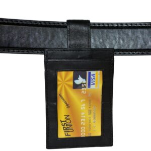 Id Holder with Belt Loop and Credit Card Slots - Genuine Leather