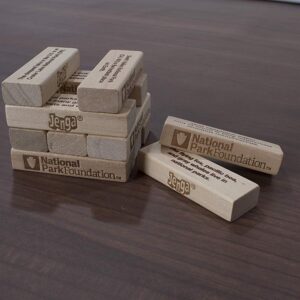 USAOPOLY JENGA National Parks | Classic Jenga Wooden Block Game with a National Parks Theme | Perfect Travel Game for Families | Celebrate US National Parks Service