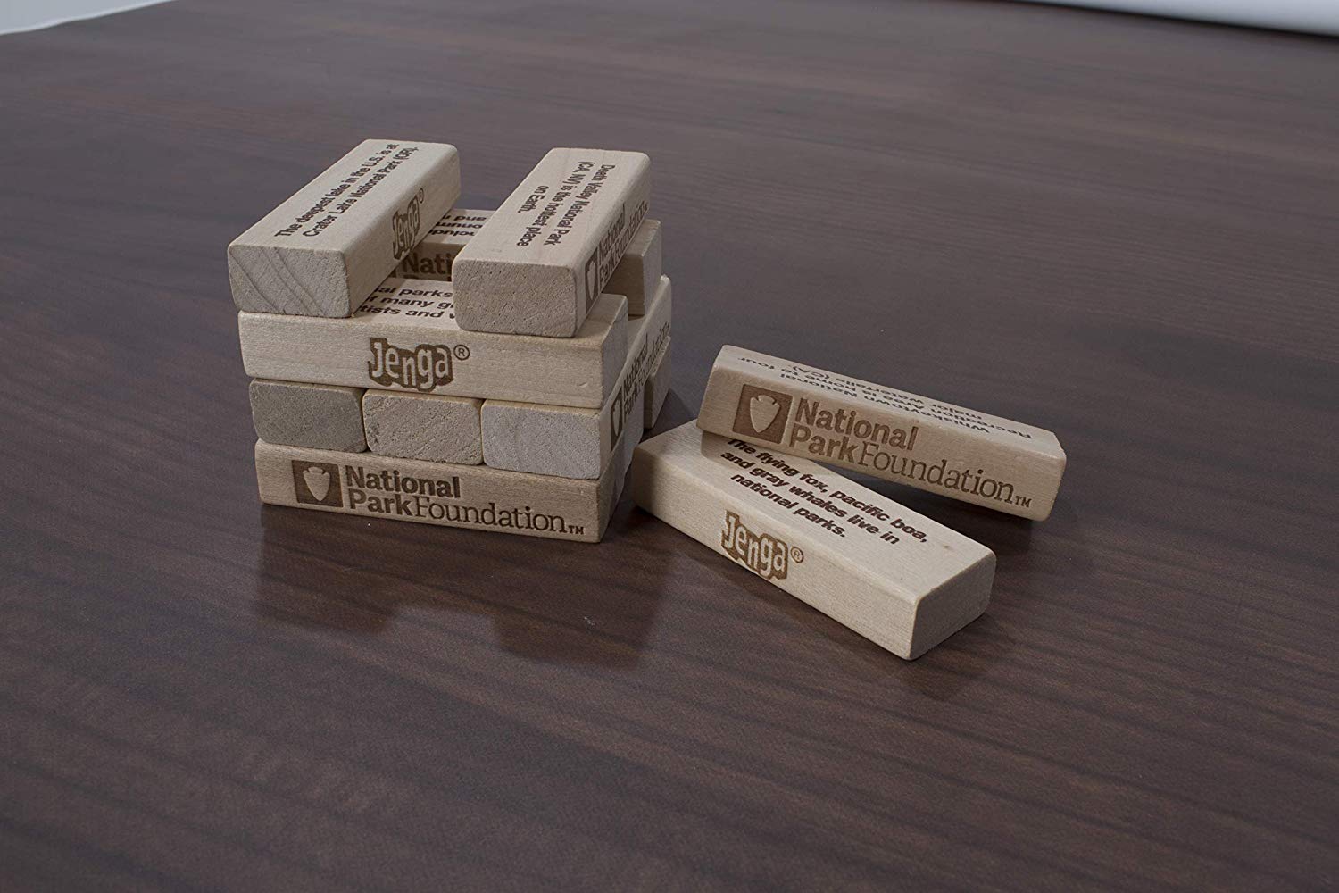 USAOPOLY JENGA National Parks | Classic Jenga Wooden Block Game with a National Parks Theme | Perfect Travel Game for Families | Celebrate US National Parks Service