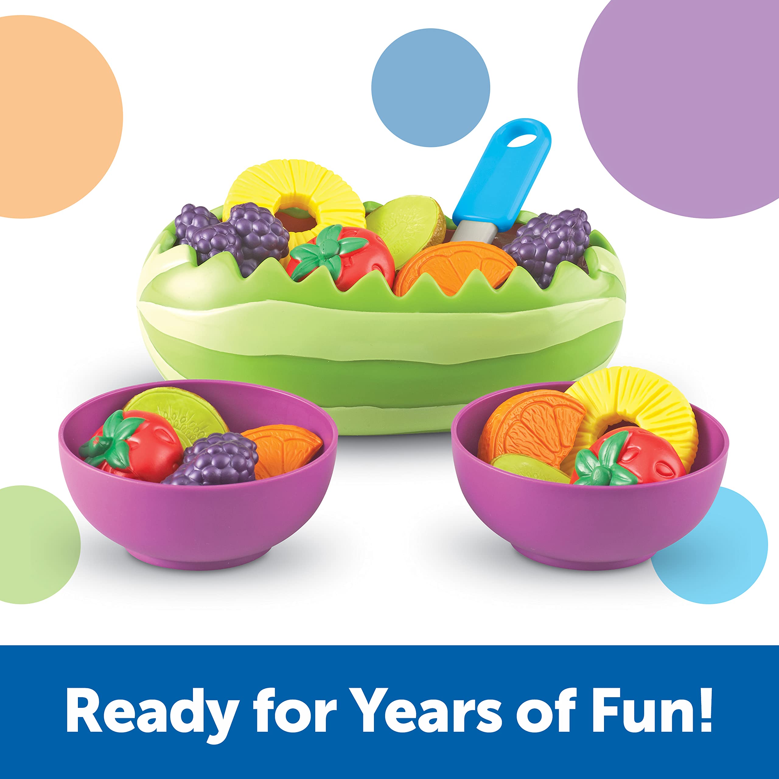 Learning Resources New Sprouts Fresh Fruit Salad Set - 18 Pieces, Ages 18+ Months Pretend Play Food for Toddlers, Preschool Learning Toys, Kitchen Play Toys for Kids