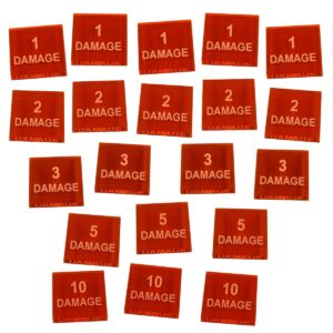 litko numbered damage token set, fluorescent amber (20)