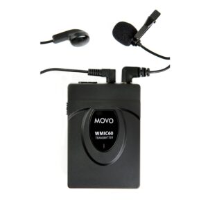 Movo Wireless Lapel Microphone System, 164-Foot Range, Includes Handheld Mic, Lav Mic, 2 Earphones, Audio Monitoring