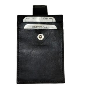 Id Holder with Belt Loop and Credit Card Slots - Genuine Leather