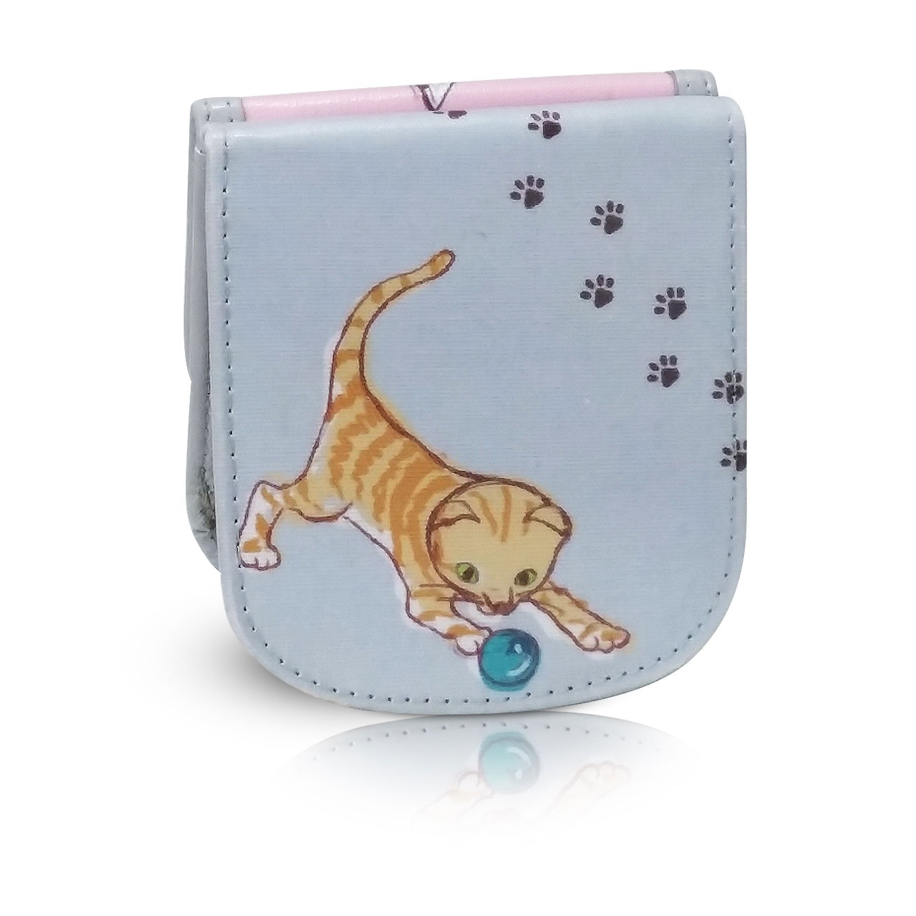 Taxi Wallet® - TW94-CATS - Soft Faux Pleather - Compact, Front Pocket Folding Wallet - For Cards, Coins, Bills, ID (Men & Women)