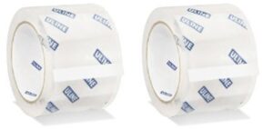 uline 3" x 110 yards clear 2 mil quiet tape - 2 rolls