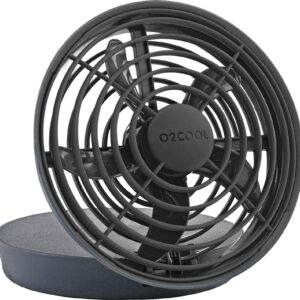 O2COOL 5 Inch Portable Fan – Battery Operated or USB Connected Cooling for Travel, Outdoor, Camping, Car and Office - Compact Folding Design and Tilting Head for Directional Air Flow, Black