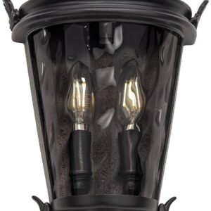 John Timberland Casa Marseille European Outdoor Wall Light Fixture Textured Black Scroll 17" Clear Hammered Glass for Exterior House Porch Patio Outside Deck Garage Yard Front Door Garden Home