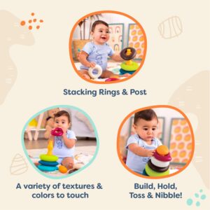 B. toys- B. baby – Stacking Rings – Baby textured Ring Stacker for Babies – Baby Toys 100% Non-Toxic – Early Development Toys