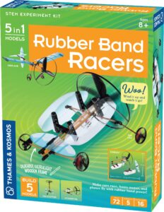 thames & kosmos | rubber band racers kit | science kit | includes color education manual | science toy for kids 8+,green