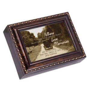 cottage garden fathers who left hearts filled memories burlwood rope trim jewelry music box plays canon in d