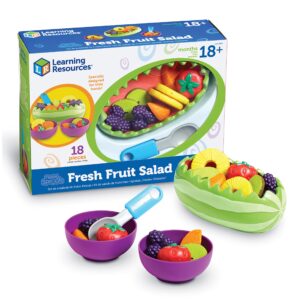 learning resources new sprouts fresh fruit salad set - 18 pieces, ages 18+ months pretend play food for toddlers, preschool learning toys, kitchen play toys for kids