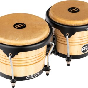 Meinl Percussion Bongos Hand Drum Set 6.75" and 8" with Hardwood Shells and Tuning Key — NOT Made in China — Marathon Series, 2-Year Warranty (FWB190NT)