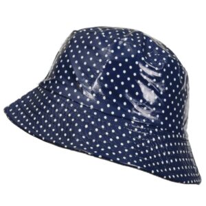 toutacoo, waterproof vinyl bucket rain hat polka dot - blue