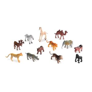 Terra by Battat – 60 Pcs Wild Creatures Tube – Realistic Mini Animal Figurines – Lion, Hippo, Tiger, Bear & More Safari Animals – Plastic Educational Toys for Kids and Toddlers 3 Years +