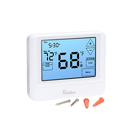 Robertshaw RS9320T Pro Series 7-Day Programmable Touchscreen Thermostat, Multi-Stage, 3 Heat, 2 Cool White