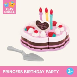 Battat- Play Circle- Birthday Cake – Toy Food – Plates & Candles Accessories- Pretend Play- Princess Birthday Party- 3 years + (24 Pcs)