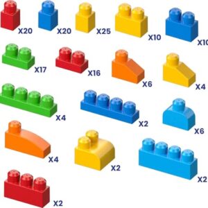 MEGA BLOKS First Builders Toddler Blocks Toys Set, Deluxe Building Bag with 150 Pieces and Storage, Blue, Ages 1+ Years