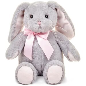 bearington lil' mopsy the stuffed easter bunny plush, 12 inch pink stuffed bunny for easter, baby easter gifts