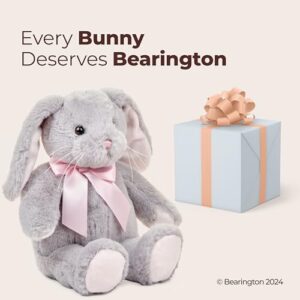 Bearington Lil' Mopsy The Stuffed Easter Bunny Plush, 12 Inch Pink Stuffed Bunny for Easter, Baby Easter Gifts