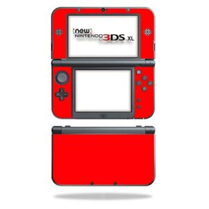 mightyskins skin compatible with new nintendo 3ds xl (2015) cover wrap sticker skins solid red