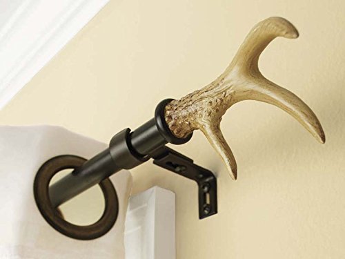 Better Homes and Gardens Antler Drapery Rod Set, Oil-Rubbed Bronze (84-120)