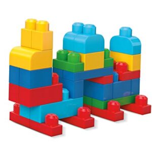 MEGA BLOKS First Builders Toddler Blocks Toys Set, Deluxe Building Bag with 150 Pieces and Storage, Blue, Ages 1+ Years