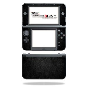 mightyskins skin compatible with nintendo 3ds xl (2015) - black leather | protective, durable, and unique vinyl decal wrap cover | easy to apply, remove, and change styles | made in the usa