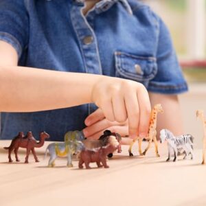 Terra by Battat – 60 Pcs Wild Creatures Tube – Realistic Mini Animal Figurines – Lion, Hippo, Tiger, Bear & More Safari Animals – Plastic Educational Toys for Kids and Toddlers 3 Years +