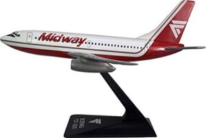 flight miniatures midway (84-93) boeing 737-200 1:180 scale - plastic snap-fit model airplane - collectible replica of midway airlines aircraft - part# abo-73720f-002