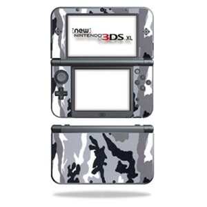 mightyskins skin compatible with new nintendo 3ds xl (2015) cover wrap sticker skins gray camo