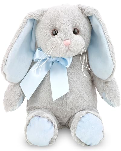 Bearington Lil' Hopsy The Stuffed Bunny, 12 Inch Blue Stuffed Bunny for Easter