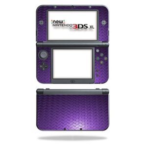 mightyskins skin compatible with new nintendo 3ds xl (2015) cover wrap sticker skins purple diamond plate