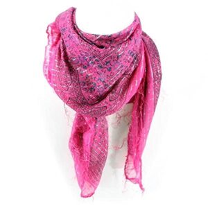 Jon's Imports Pink Israeli Tichel Hair Cover Chemo Wrap Headscarf Scarves 100% Cotton Design