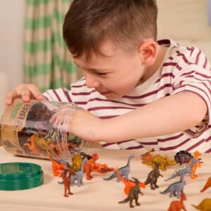 Terra by Battat – 60 Pcs Dinosaur Figures – Assorted Plastic Mini Animal Figurines For Kids 3+ – Birthday Party Supplies & Decorations