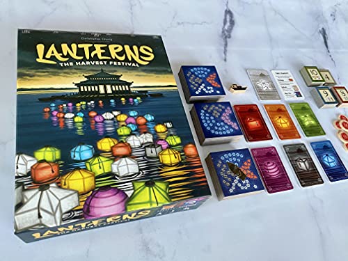 Renegade Game Studios Lanterns: The Harvest Festival, Fast Paced Card Game Set, 2-4 Players, 30 Min Playing Time, Place Tiles to Adorn The Palace Lake with Floating Lanterns, Earn The Most Honor Before The Festival Begins