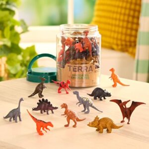 Terra by Battat – 60 Pcs Dinosaur Figures – Assorted Plastic Mini Animal Figurines For Kids 3+ – Birthday Party Supplies & Decorations