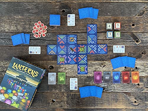 Renegade Game Studios Lanterns: The Harvest Festival, Fast Paced Card Game Set, 2-4 Players, 30 Min Playing Time, Place Tiles to Adorn The Palace Lake with Floating Lanterns, Earn The Most Honor Before The Festival Begins